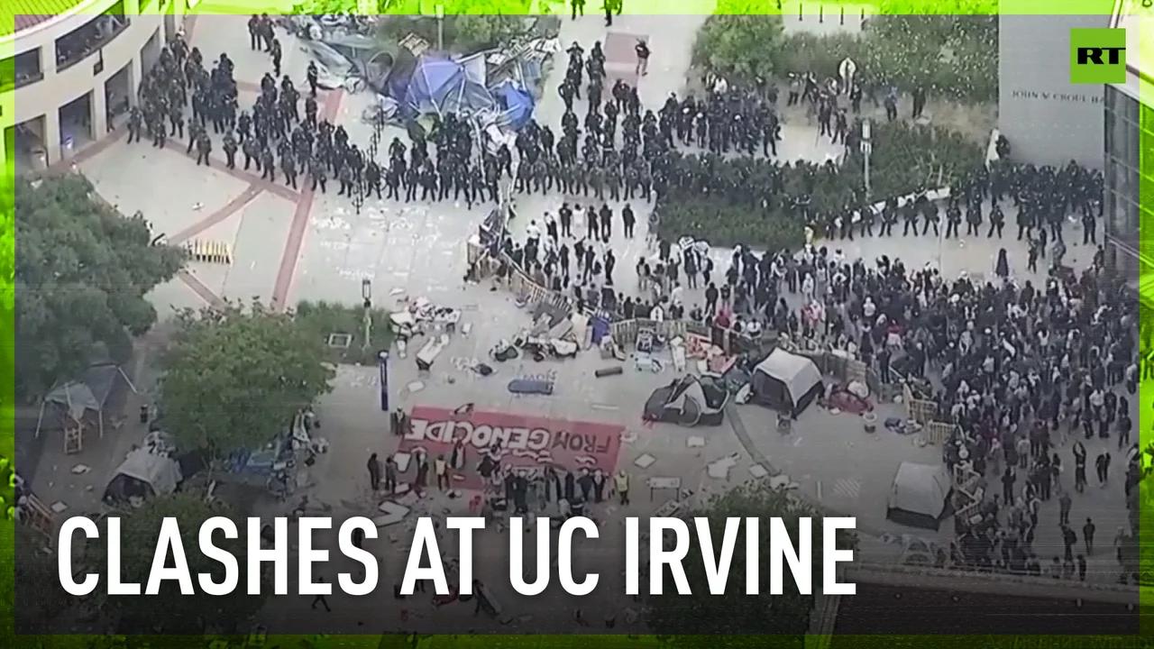 Pro-Palestine protest at University of California Irvine turns into ...