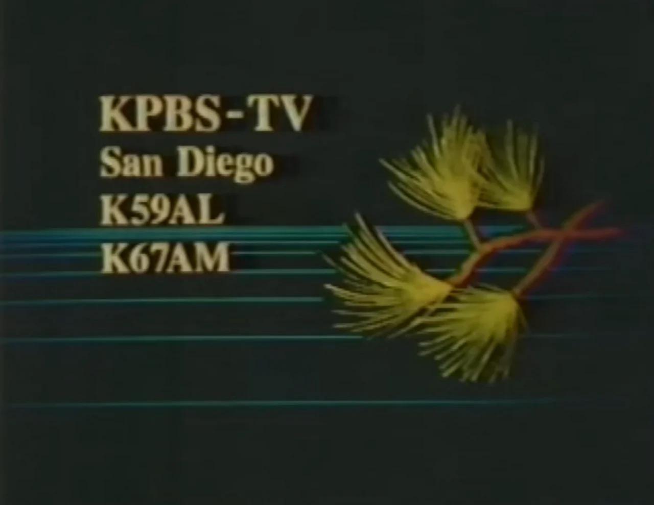 KPBS-TV Station info and sign-off (1986)