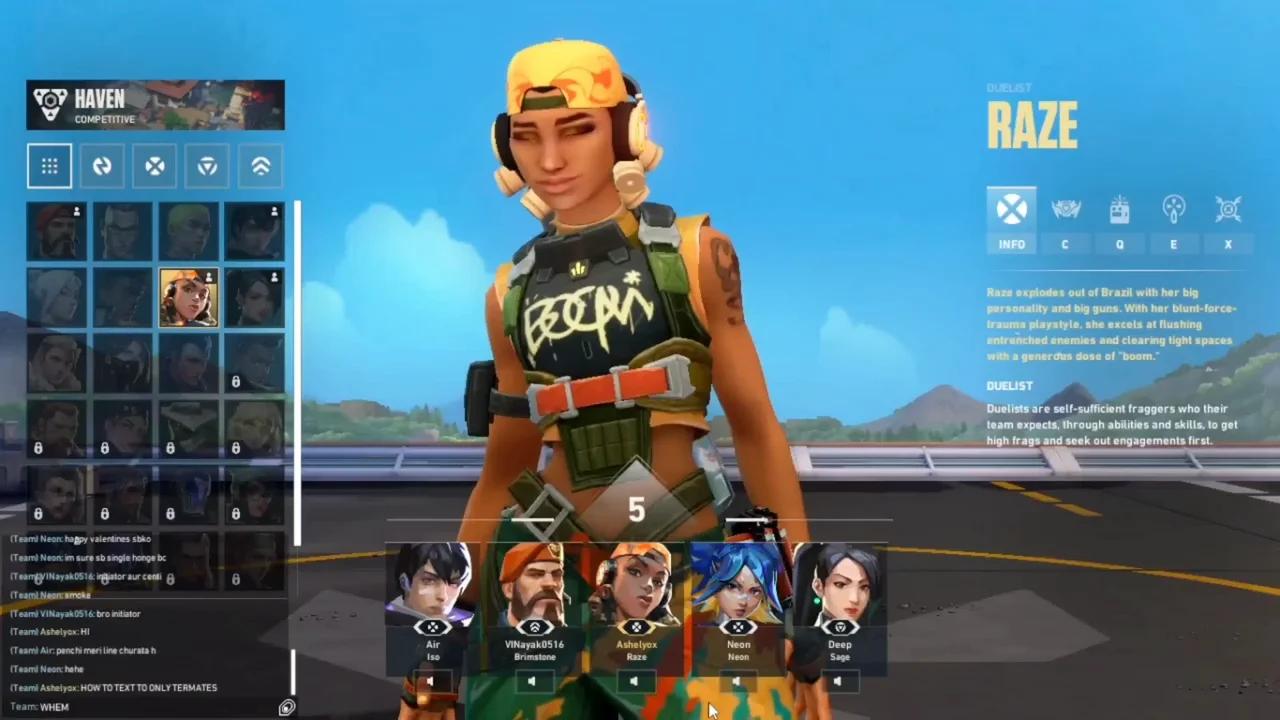 VALORANT WALKTHROUGH RAZE & HAVEN MAP COMPETETIVE Part 1 #gameplay