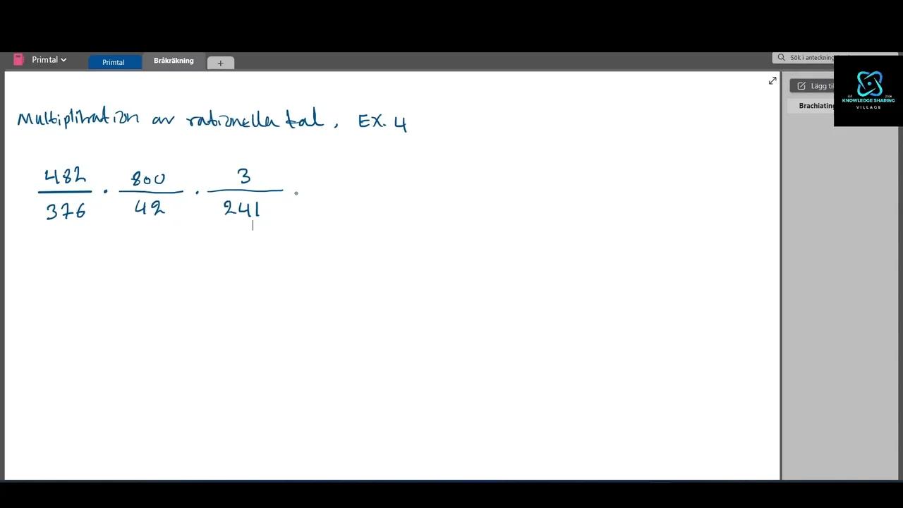 Multiplikation av rationella tal - Exempel 4