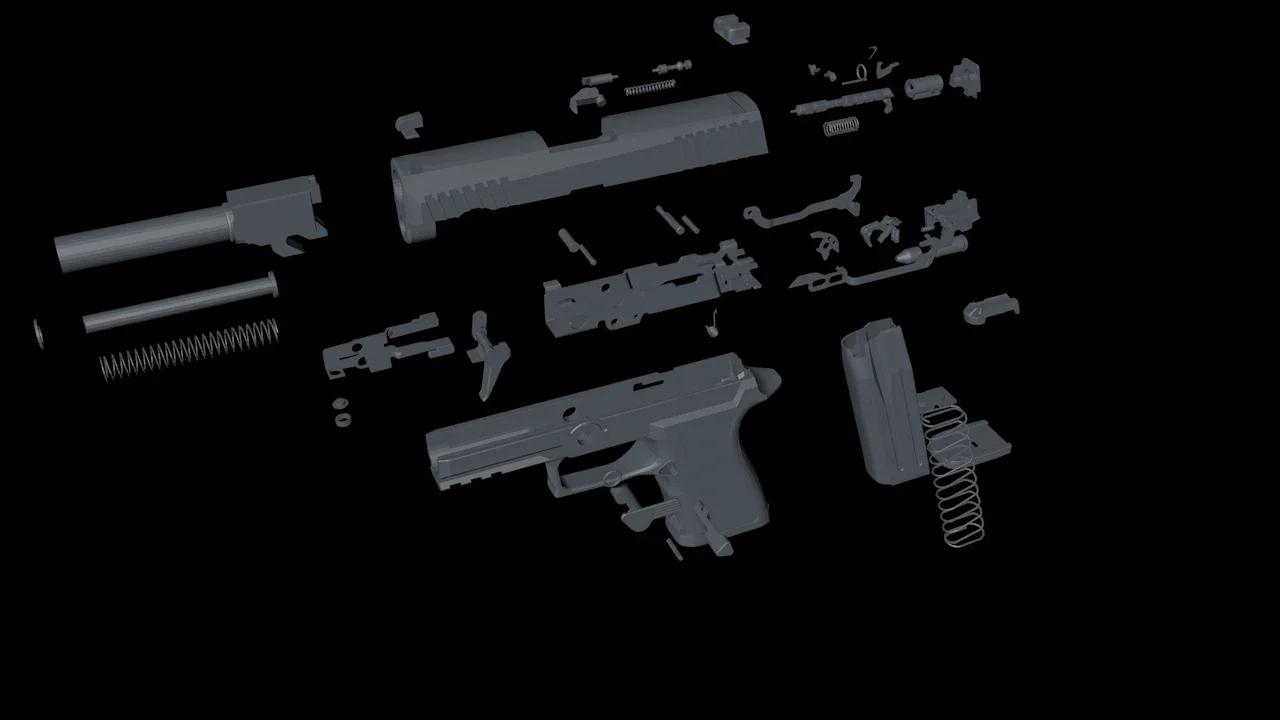 Explosion diagram of the Sig Sauer P320 pistol