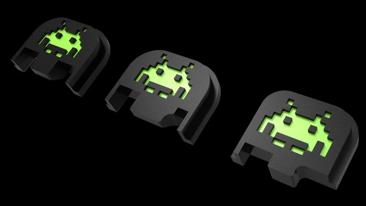 Arcade Invader Glock Slide Plates