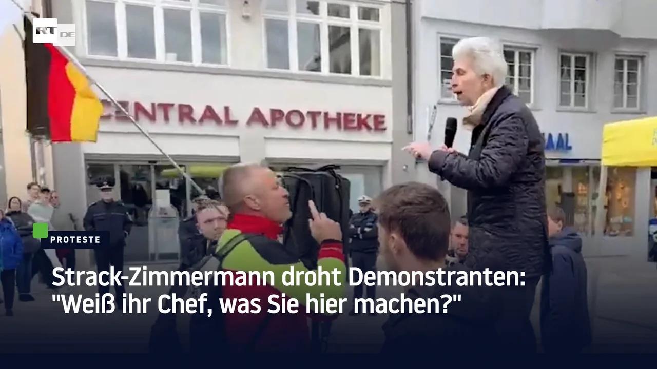 Strack-Zimmermann droht Demonstranten: "Weiß ihr Chef, was Sie hier ...
