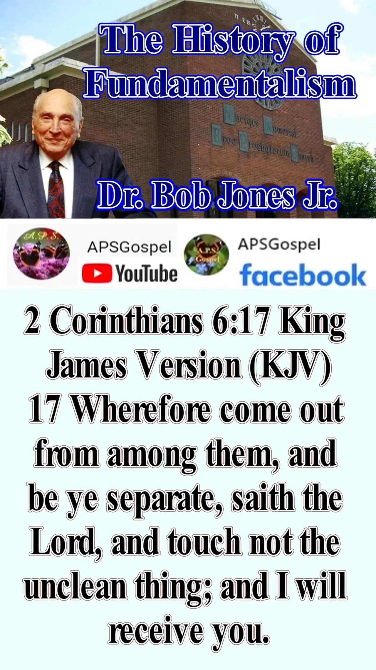 Dr. Bob Jones Jr. Preaching On "The History Of Fundamentalism" #trailer ...