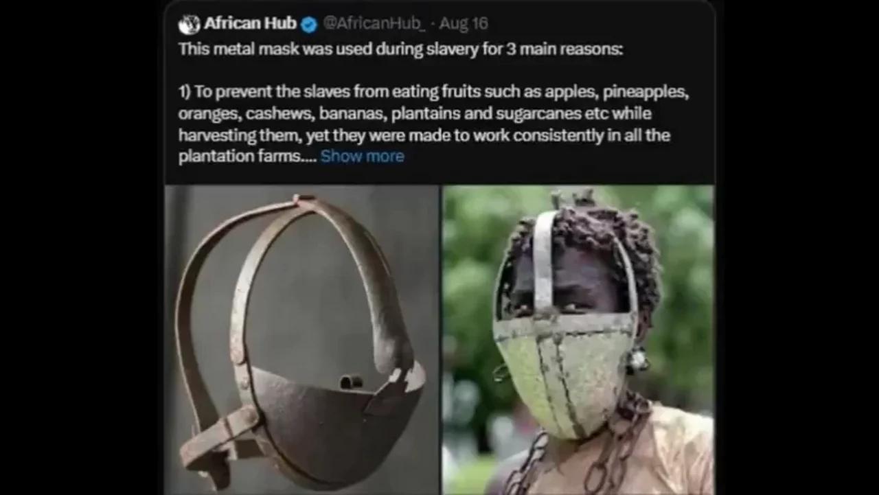 Slave masks were actually to prevent the negro from eating dirt