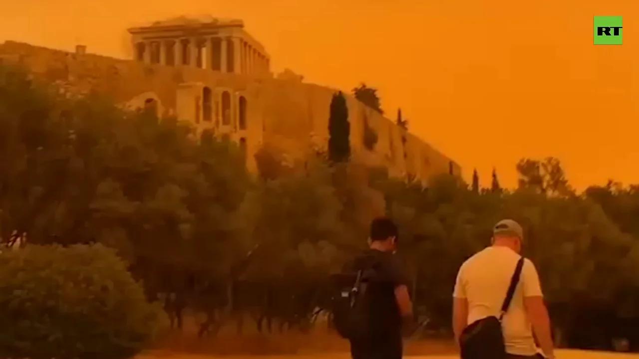 Orange is the new blue | Sandstorm brings Sahara dust to Athens
