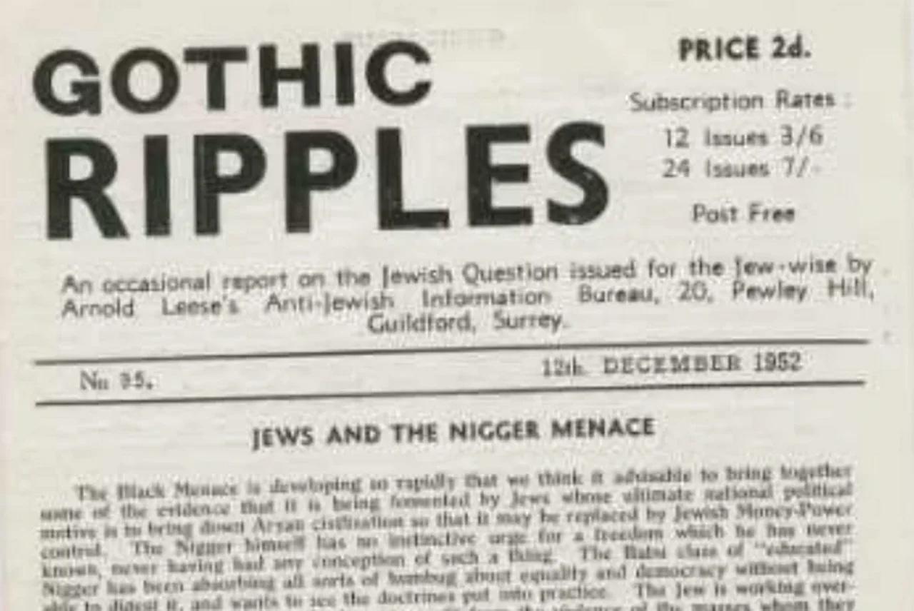 Jews and the Nigger Menace, Gothic Ripples No.35 - 12th Dec 1952 Arnold ...