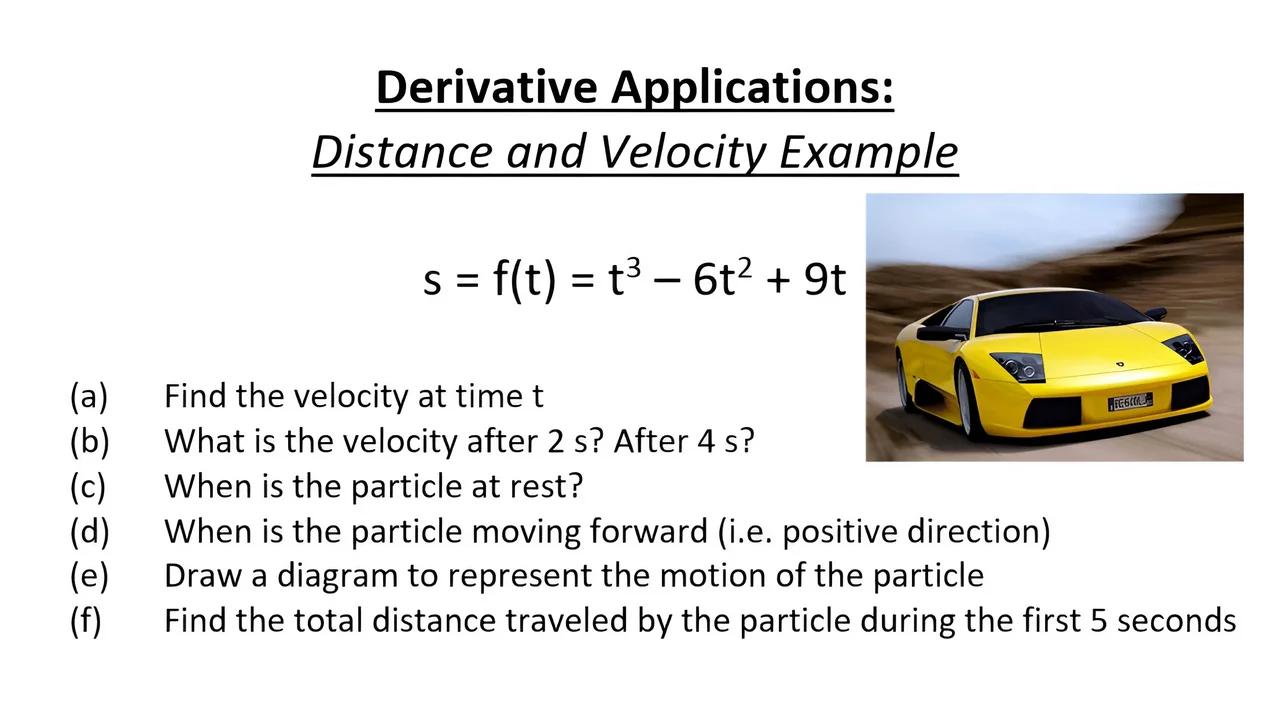Derivative Application: Deriving the Velocity from the Distance Function