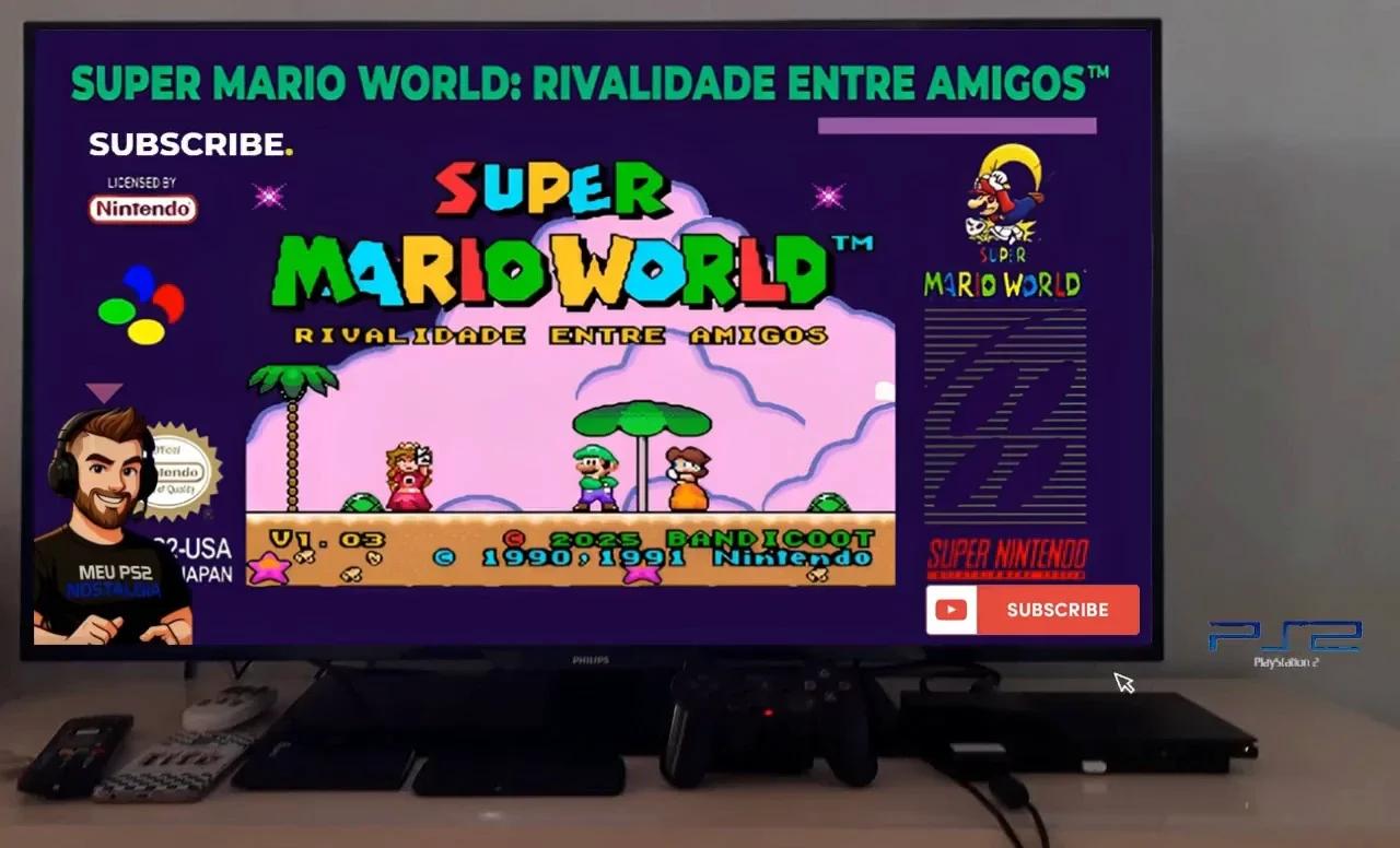 Super Mario World 2025 Friends and Rivalry (PT-BR) DVD ISO Opl PS2