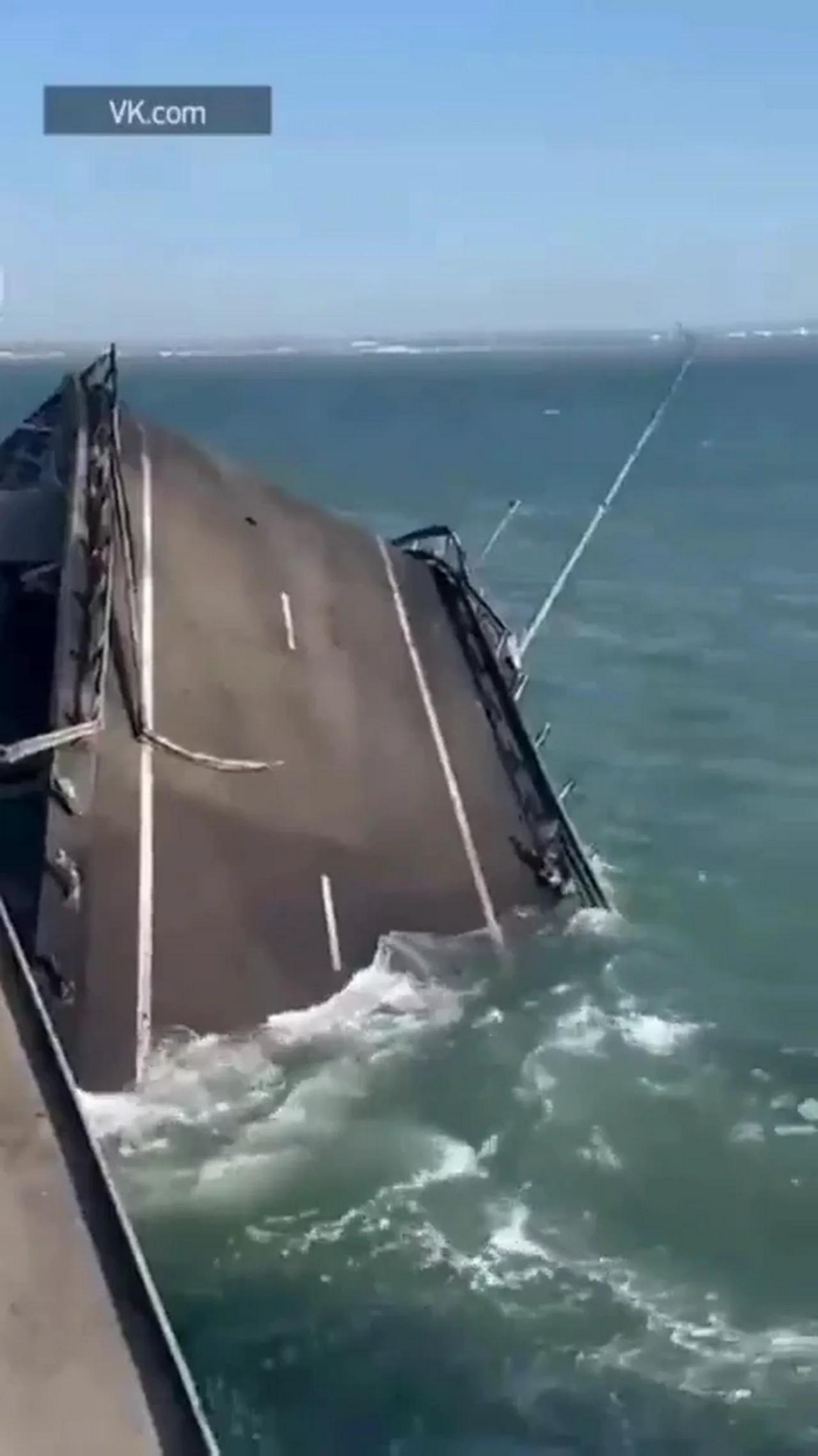 More footage of the consequences of the explosion on the Crimean bridge