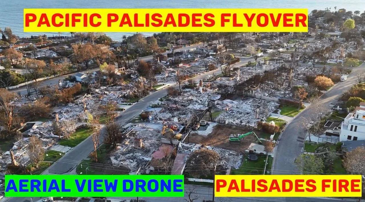 California Palisades Fire AFTERMATH - March 7 2025 Drone Aerial Footage ...