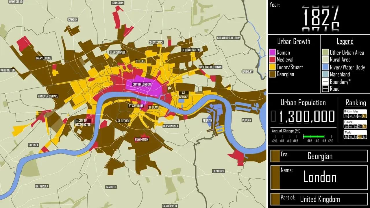 The Growth of London: Every Year