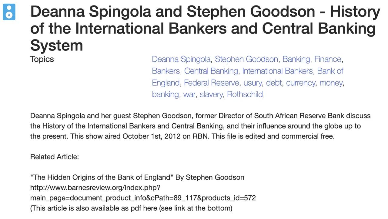 Deanna Spingola and Stephen Goodson - 2012 - History of the ...