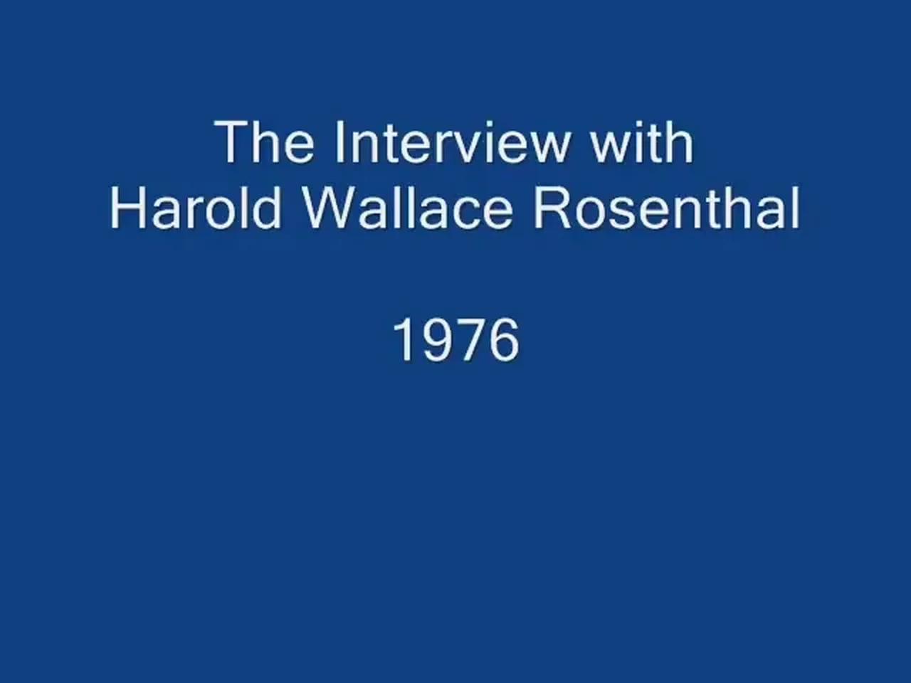 Harold Wallace Rosenthal - jewish Tyranny.