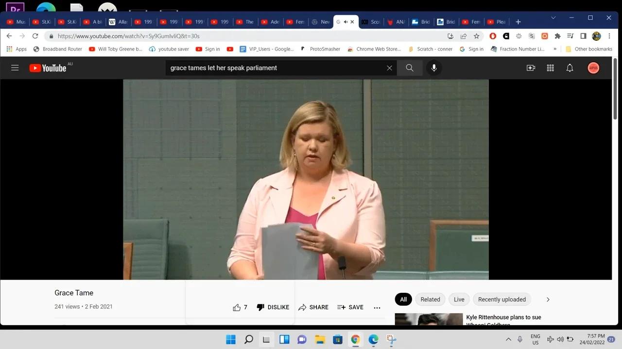 Grace Tame/Nina Funnell Fan Bridget Archer another Woke SJW Feminist MP