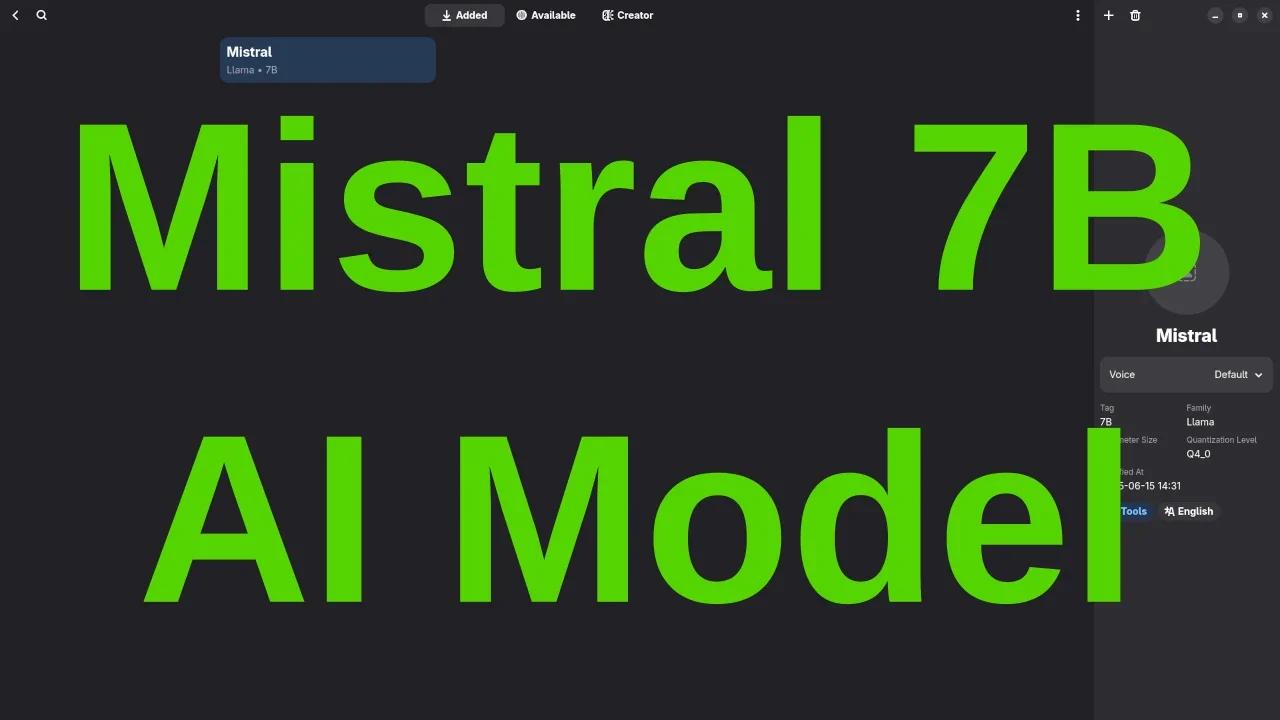 Run Mistral 7B AI Model in AIpaca Ollama Client
