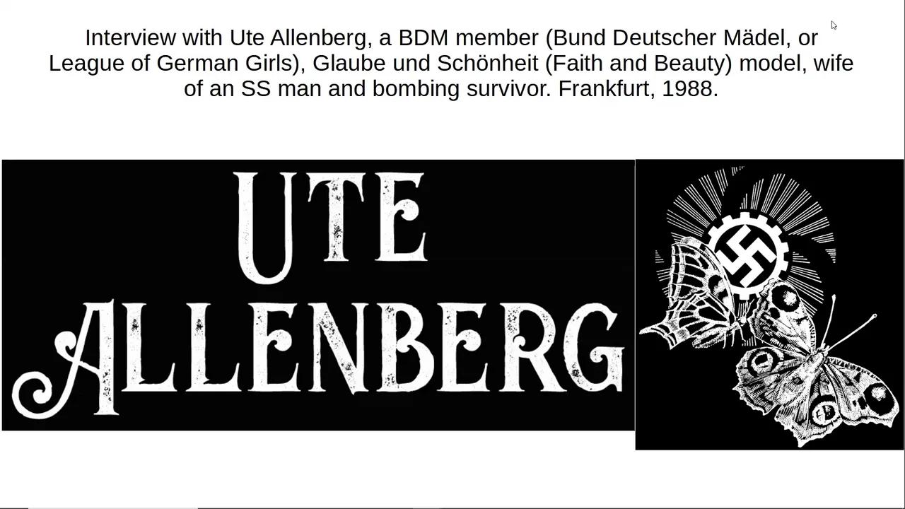 Interview with Ute Allenberg a BDM member (League of German Girls ...