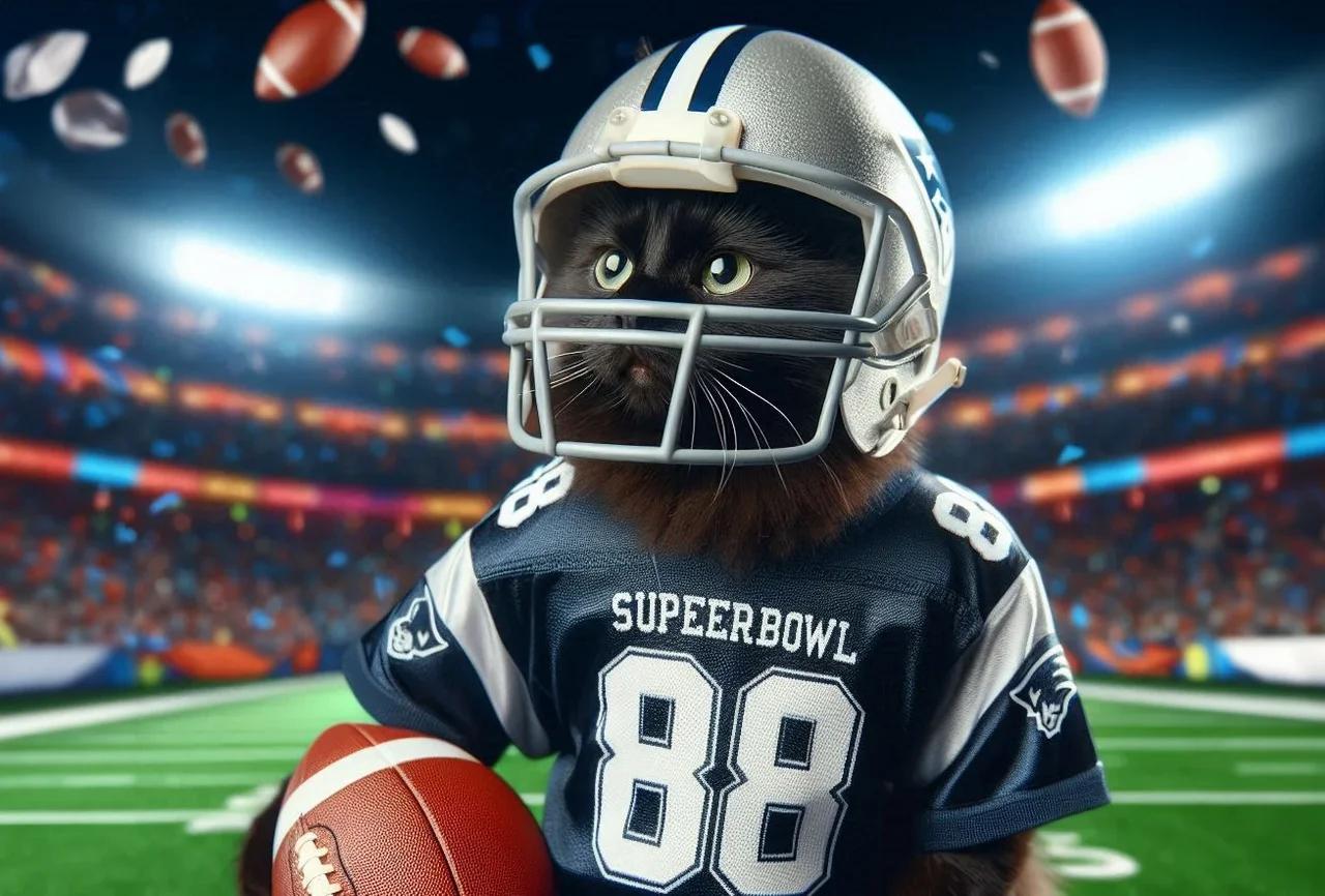Black cat scores a touchdown