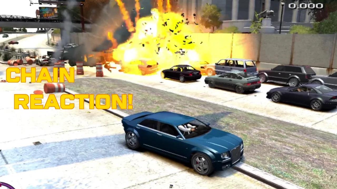 GTA IV - Exploding Cars Chain Reaction