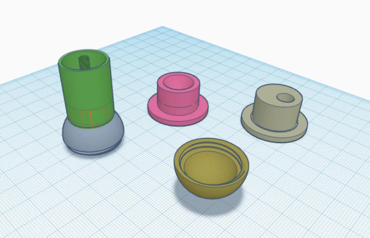 .22 blank 26.5mm casing base plate / 1 inch screw top ball shell