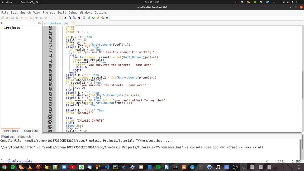 FreeBasic Tutorial 2 - a Text Game Part 2