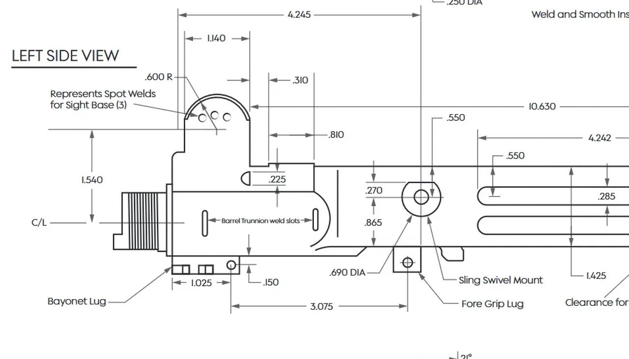 UZI Receiver Blueprints