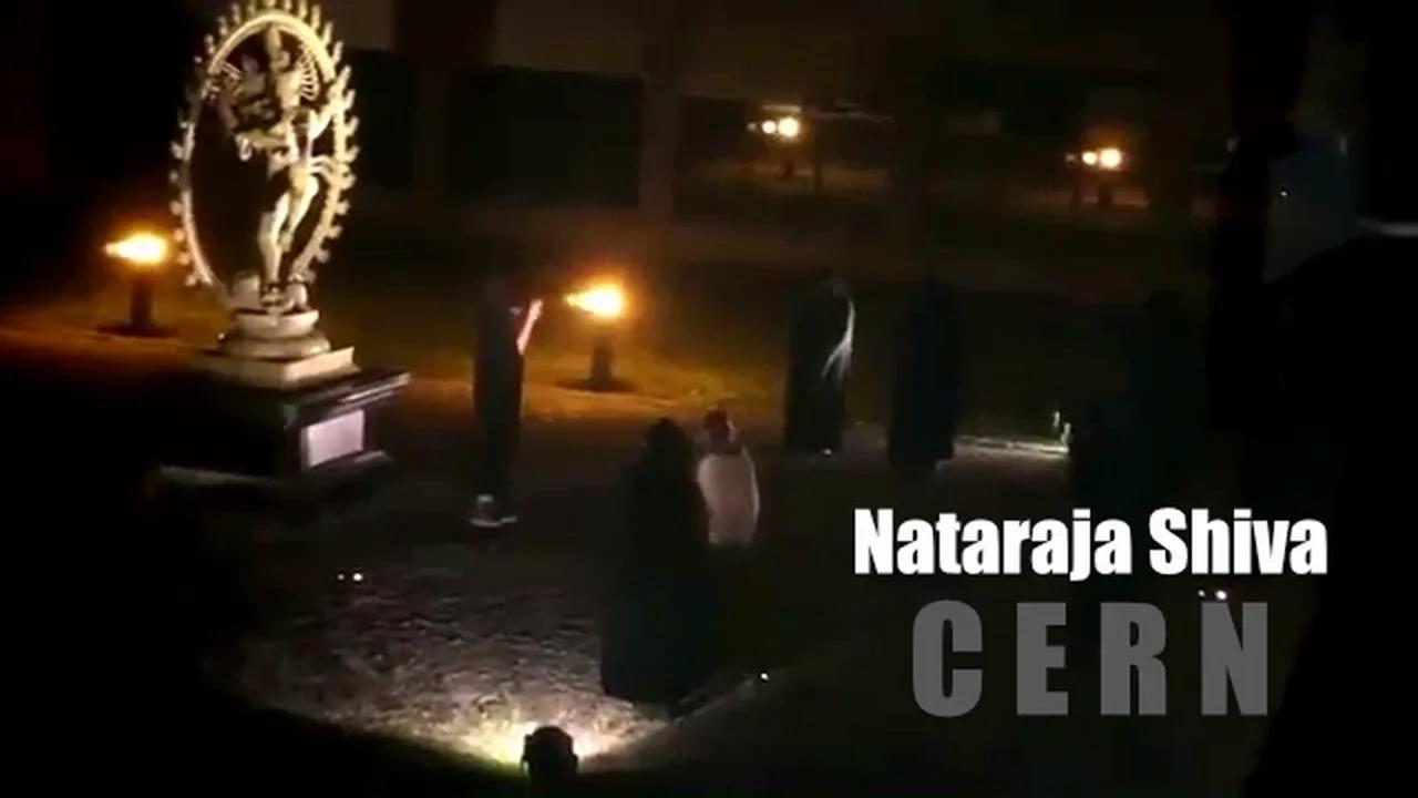 Ritual en el CERN frente al Nataraja Shiva (La Danza "Cósmica" de Shiva)