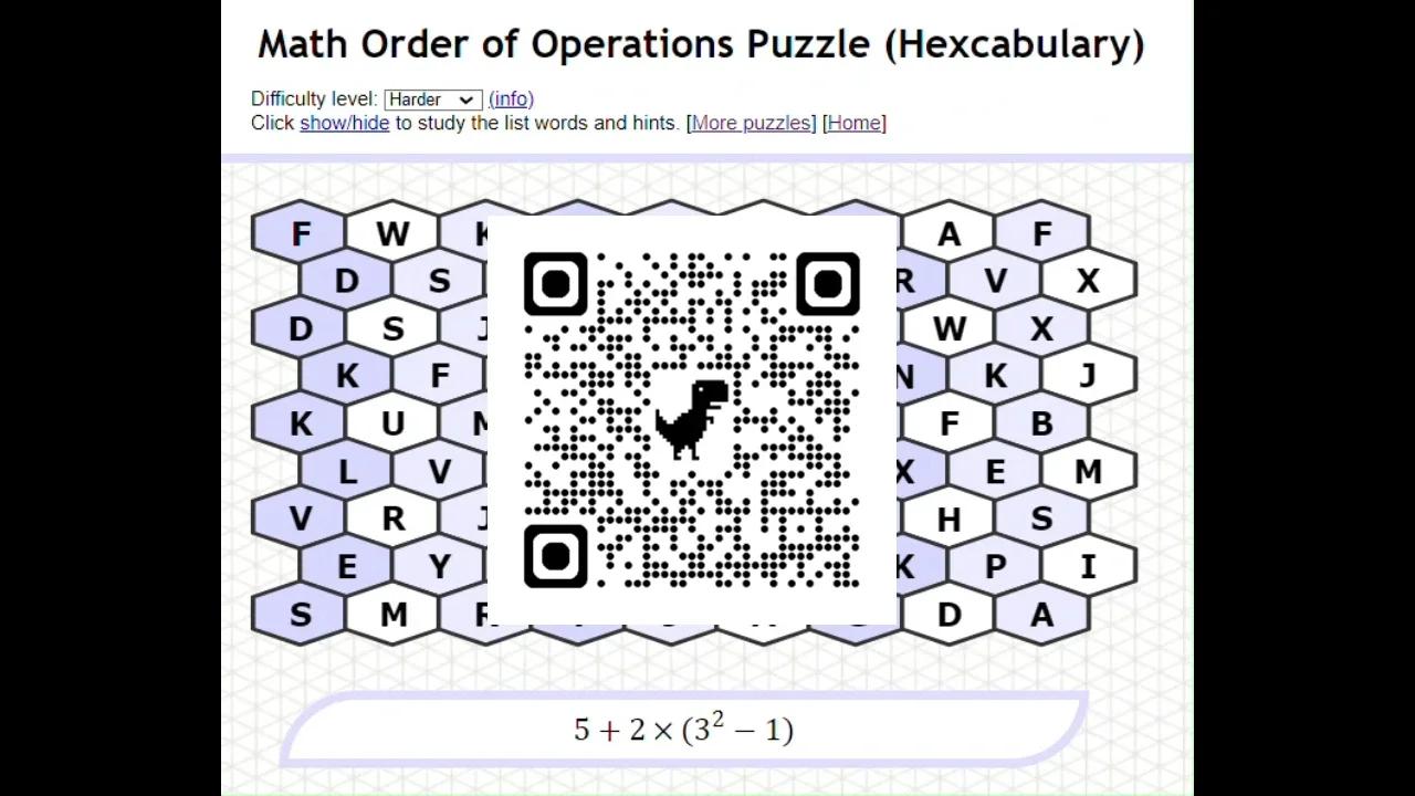 Math six-sided hexagon word search online puzzle