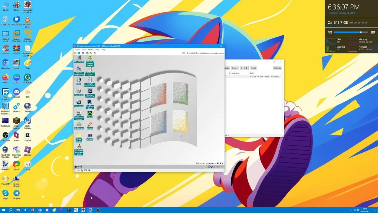 Windows Memphis Build 1387 in 86Box