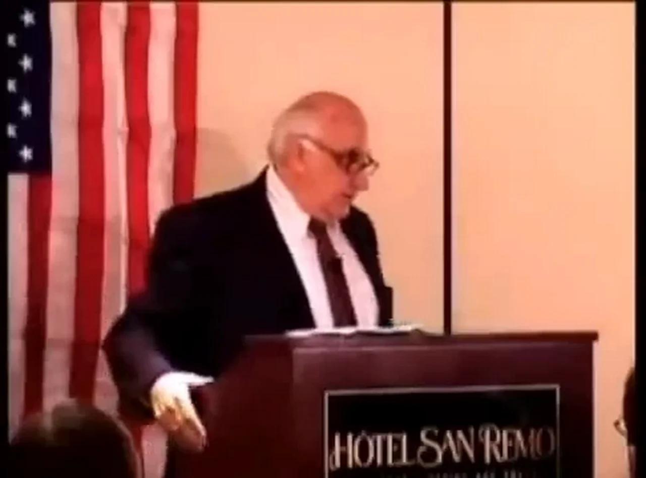 Irwin Schiff speaks at Hotel San Remo, 2001