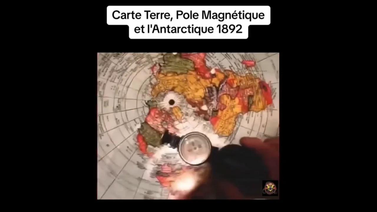 La carte de la terre, le pôle magnétique, l'Antarctique en 1892