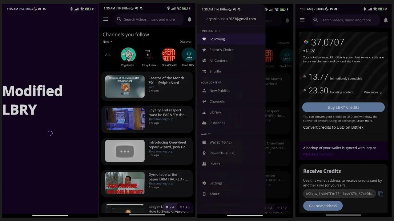 Modified Dark LBRY client