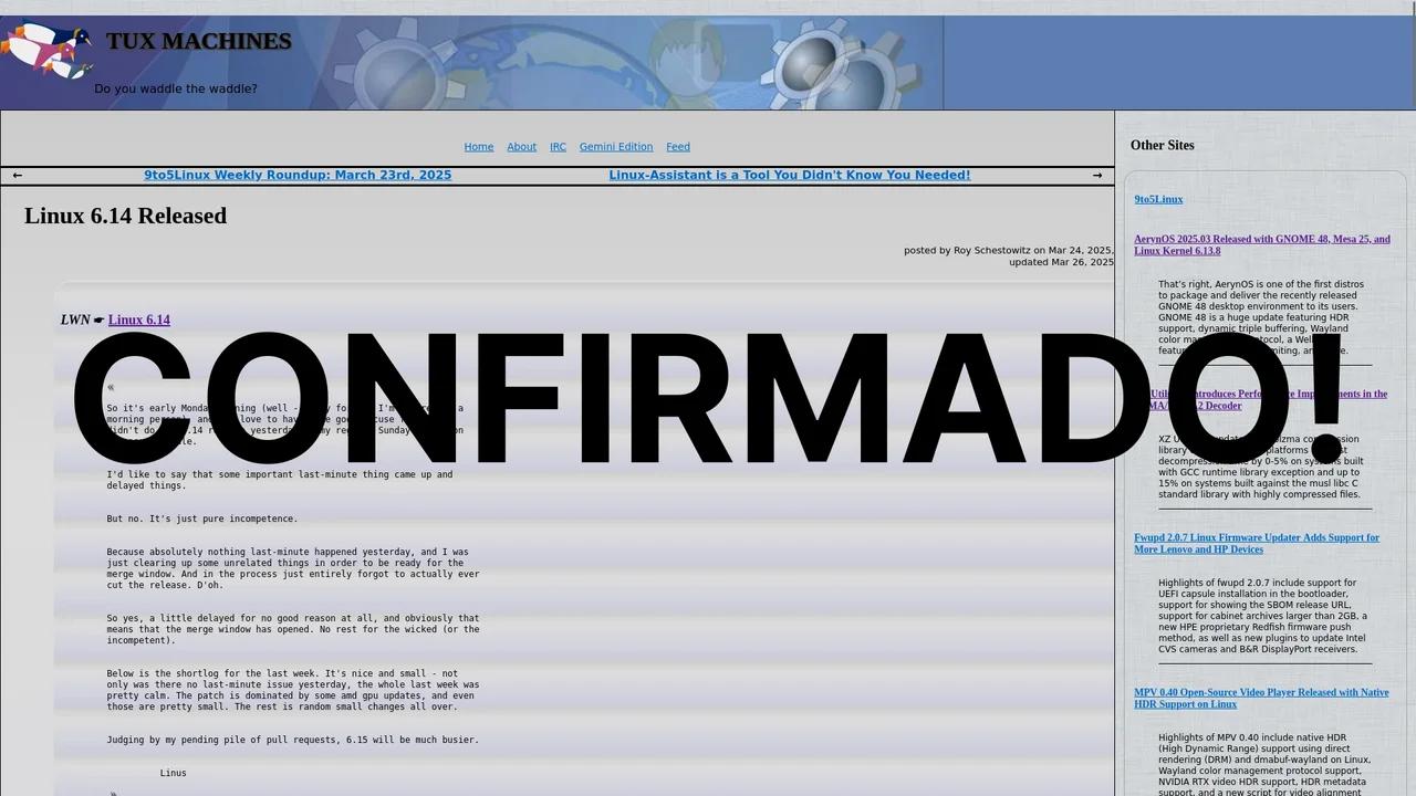 Confirmado! Linus y Richard se levantan tarde