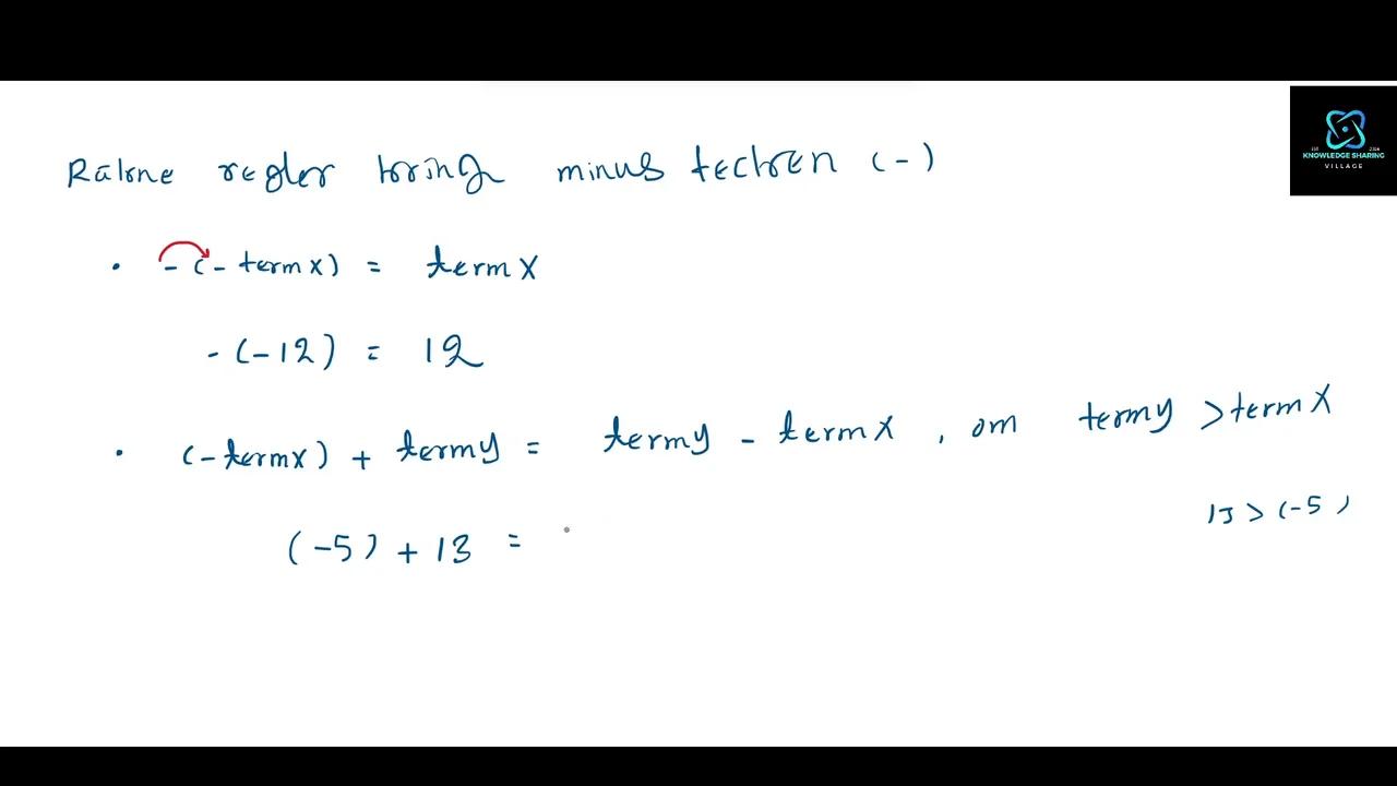 Allmäna regler kring minus tecken