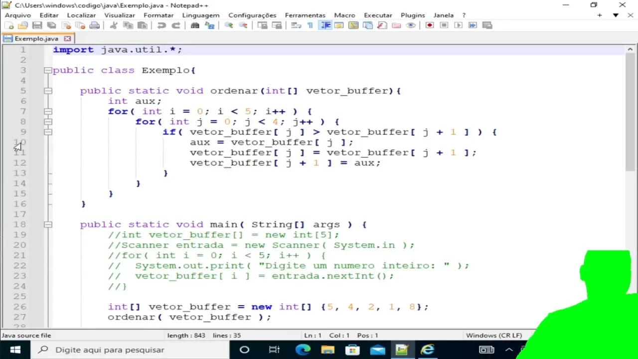 Estruturas de Dados: BUBBLE SORT Melhorado 1 JAVA - Aula 14