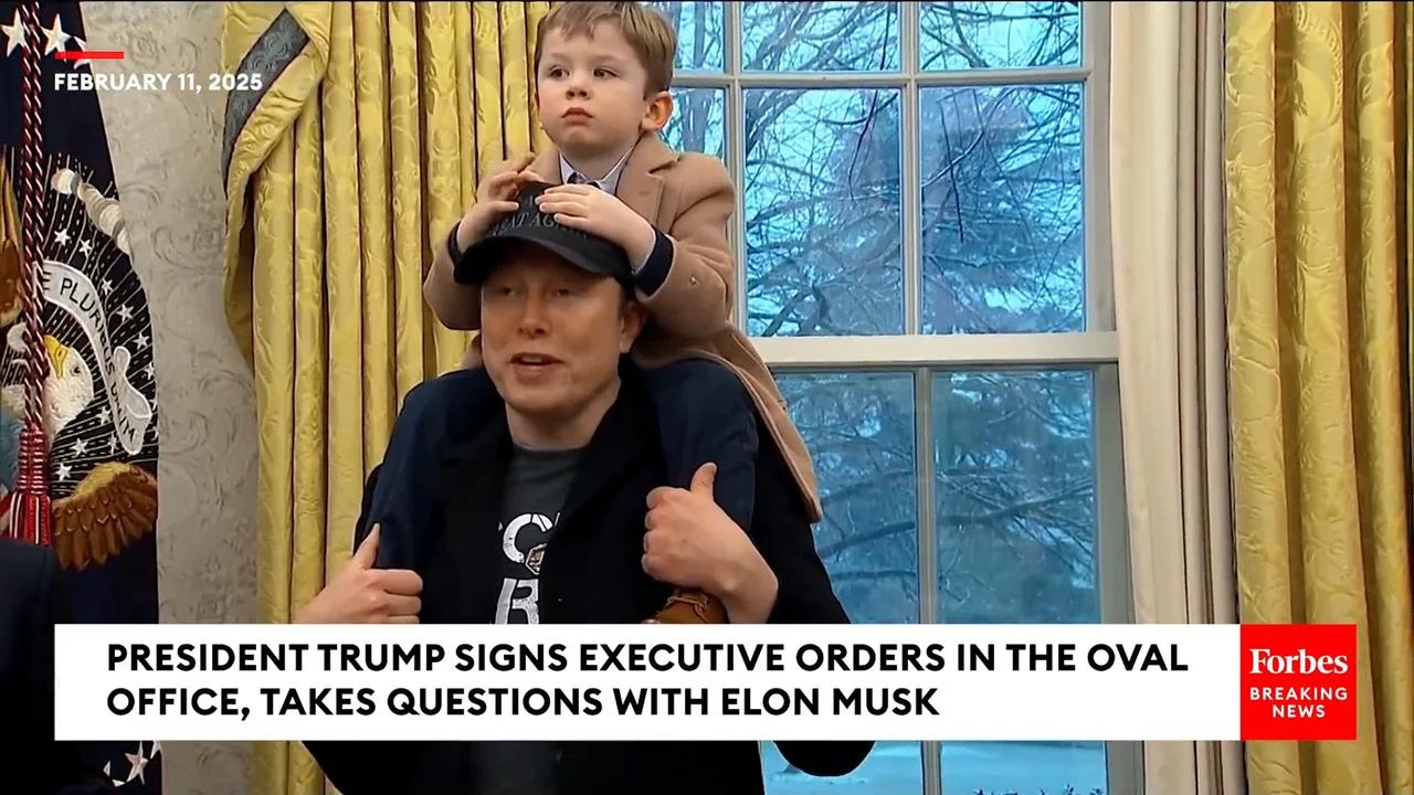 President Trump & Elon Musk Take Multiple Questions From Reporters In ...