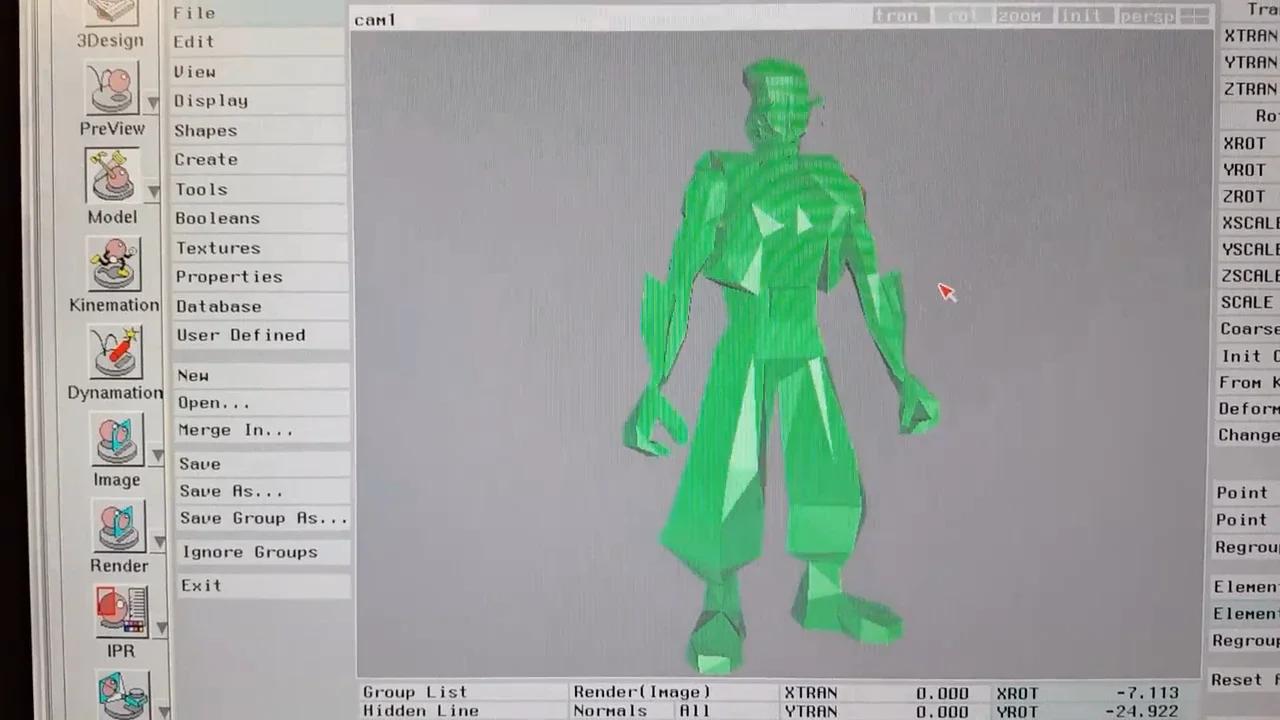 Alias Wavefront, Batman & Robin 3D Models on SGI Indy from Probe Software