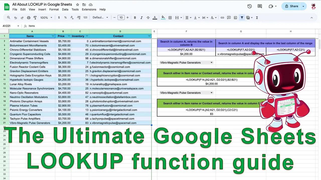 The Ultimate Google Sheets LOOKUP function guide