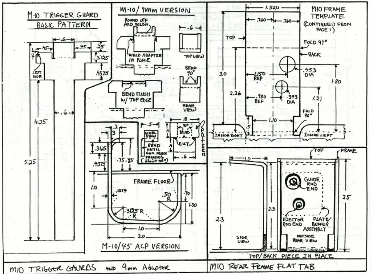 Machinist Drawings for SMG Frames