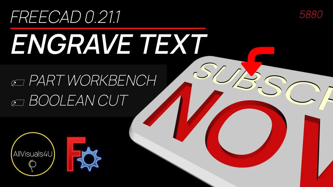 How To Cut Text From 3d Model Freecad Boolean Cut Freecad Boolean Operations