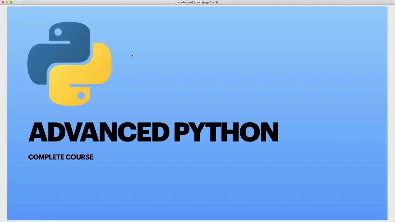 Intermediate Python Programming Course Intermediate Python Programming Course
