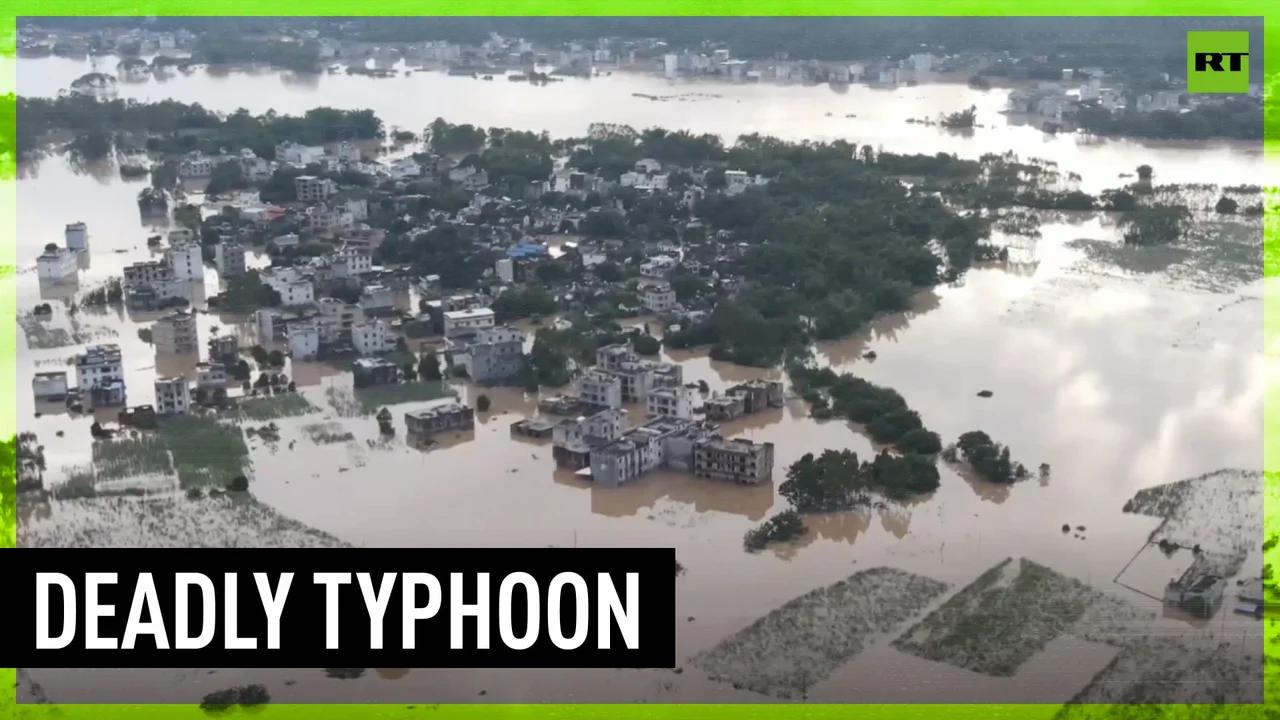 Typhoon Haikui leaves path of devastation in southern China | DRONE FOOTAGE