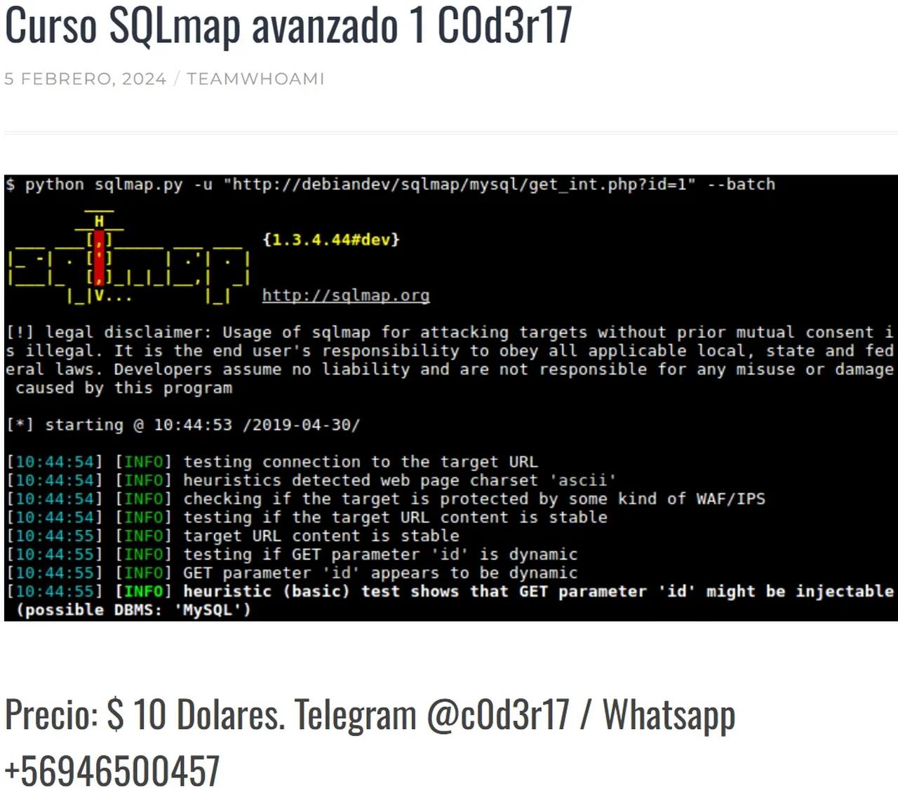 Curso SQLmap avanzado 1 C0d3r17