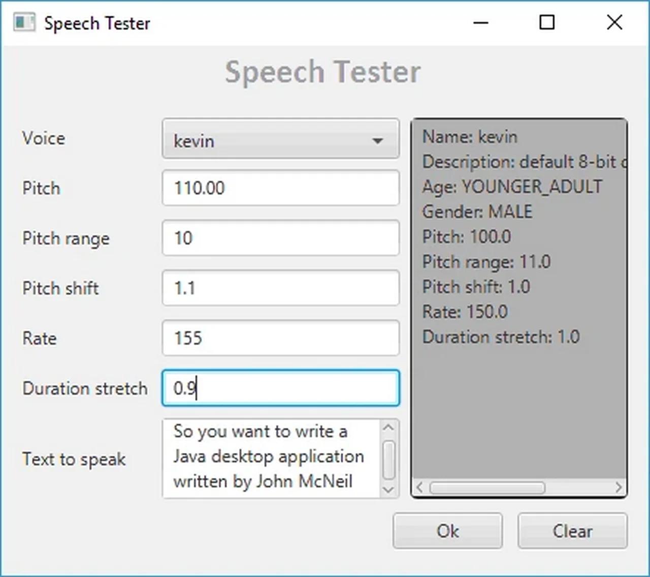 JavaFX text to speech application demo