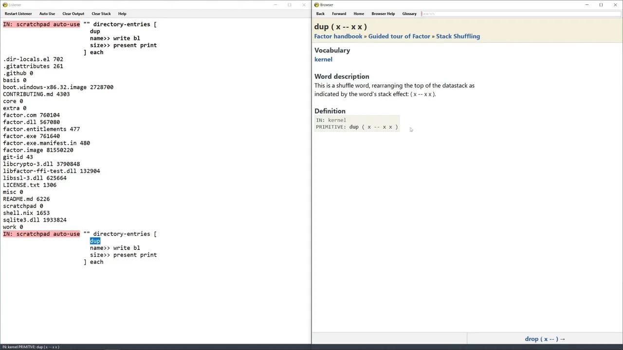 Factor Language Tutorial, Part 1