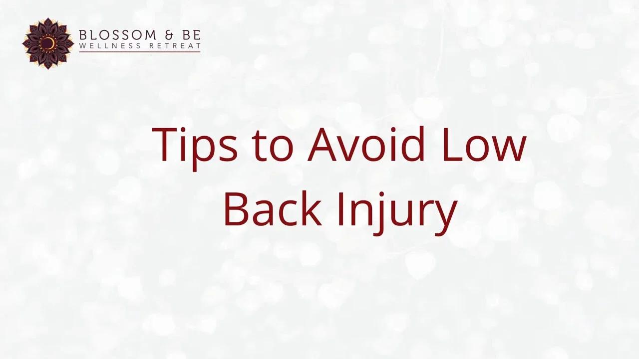 Tips to Avoid Low Back Injury