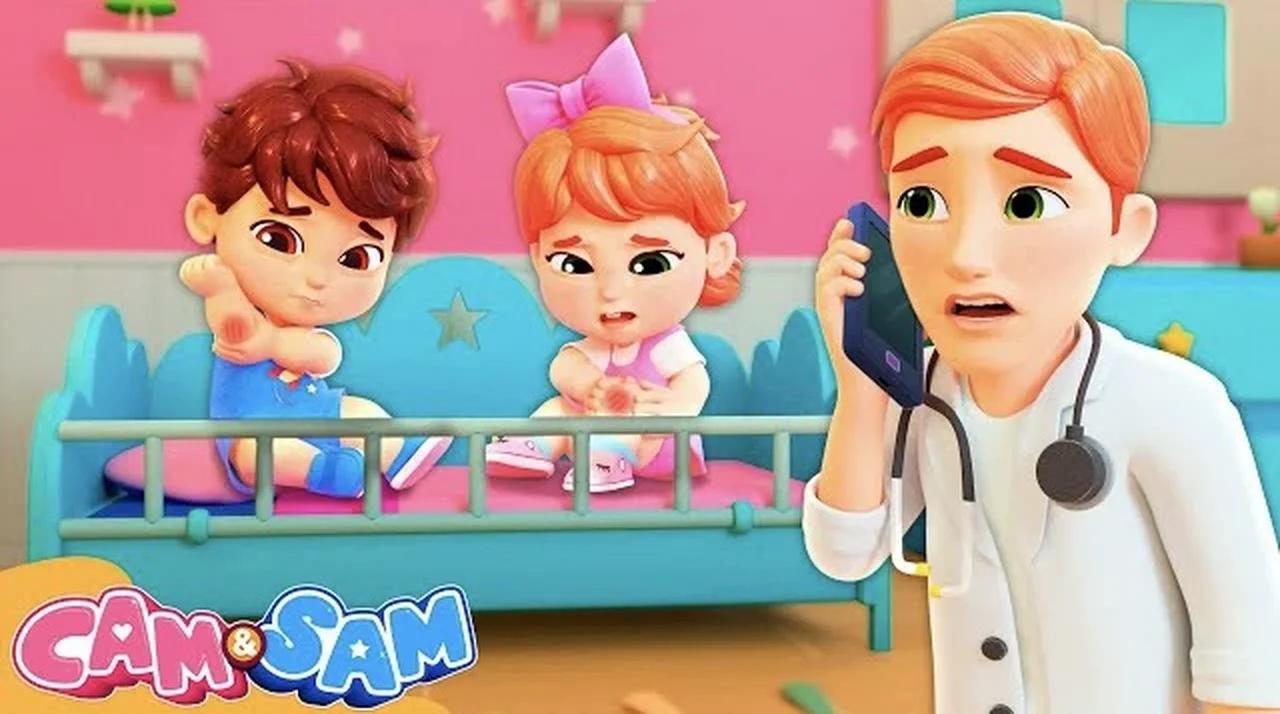 Five Little Farm Animals Jumping on the Bed Nursery rhymes & Songs for ...