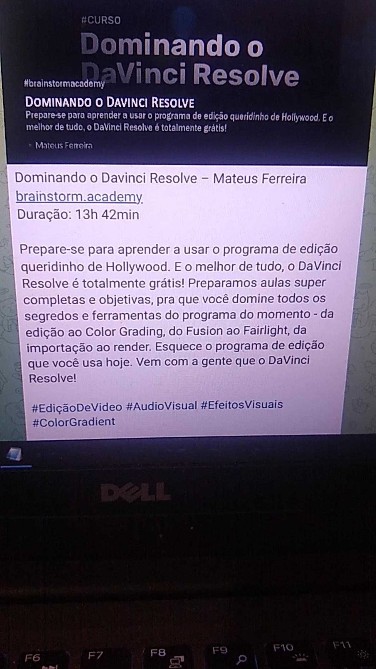 Download Curso Dominando o Davinci Resolve, Mateus Ferreira, BrainStorm Academy Downloadcursostop