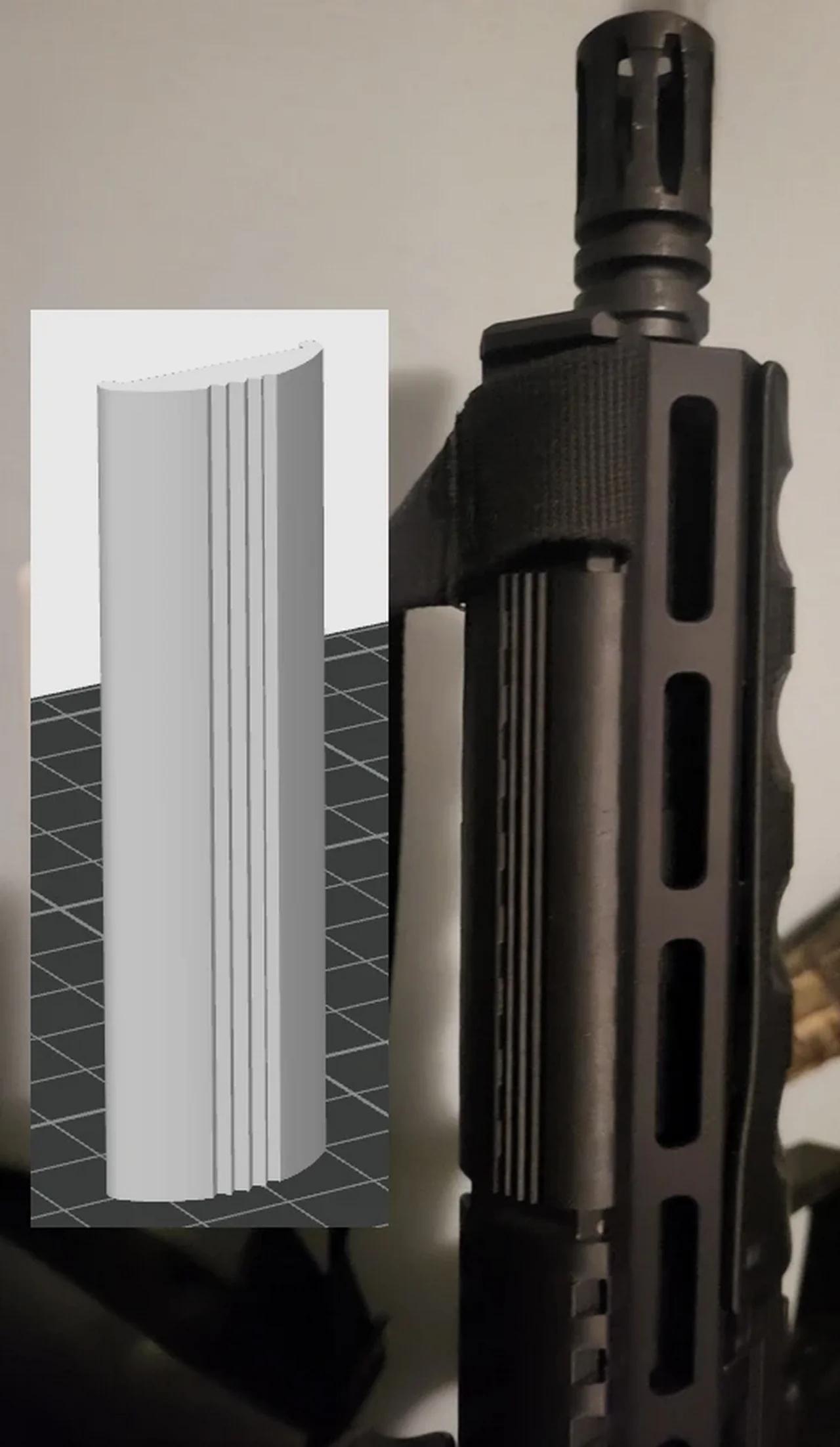 Printable Picatinny Rail Cover (9-slot)