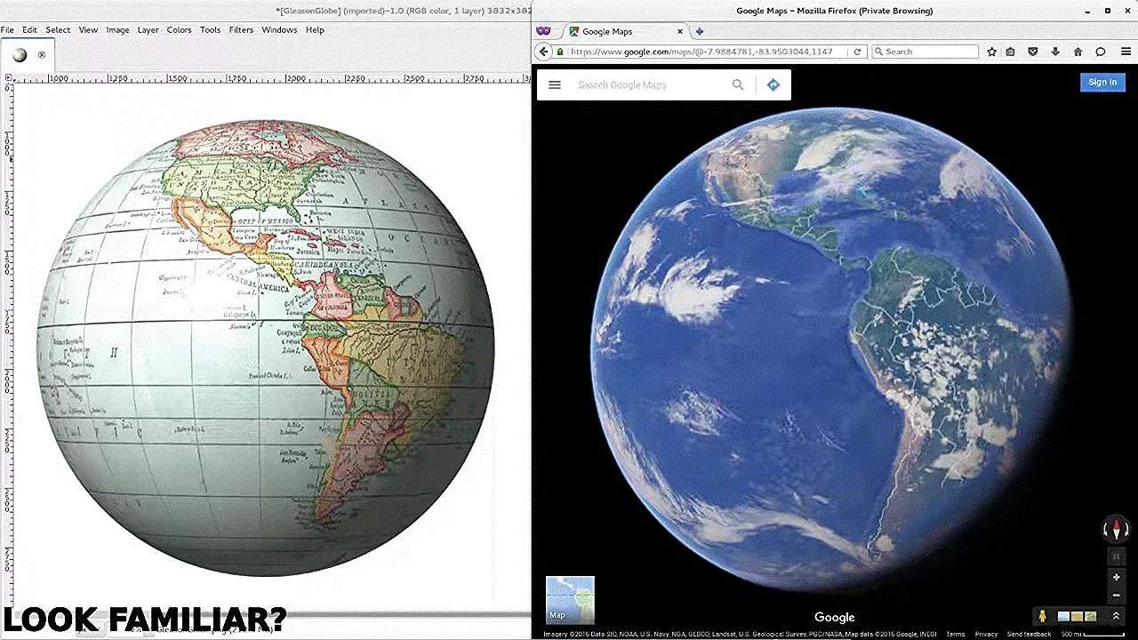 🌐💡 Gleason Flat Earth Map to Mercator Projection to Globe [432 Hz]